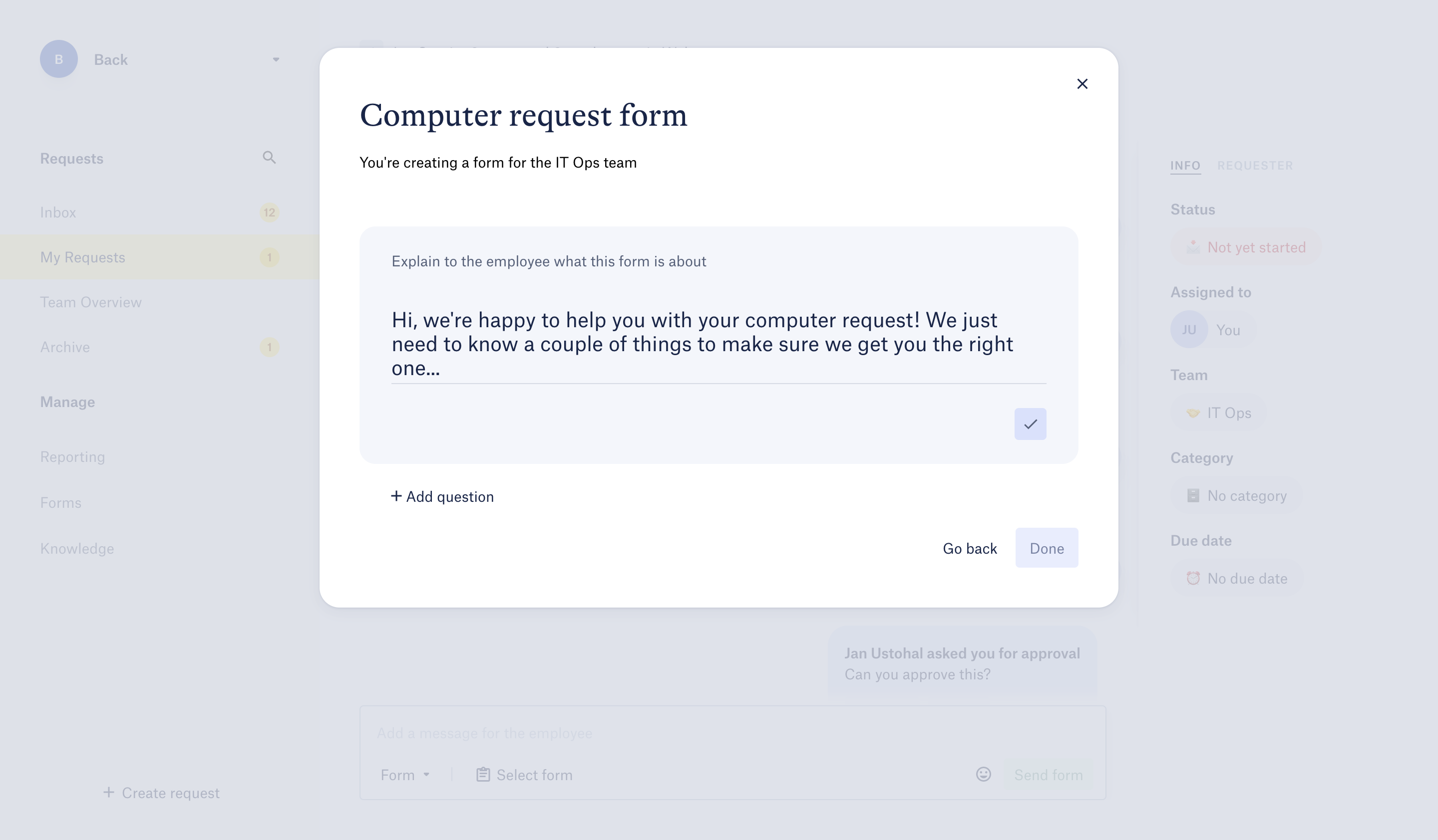 Formulieren gebruiken om aanvragen af te handelen – Personio